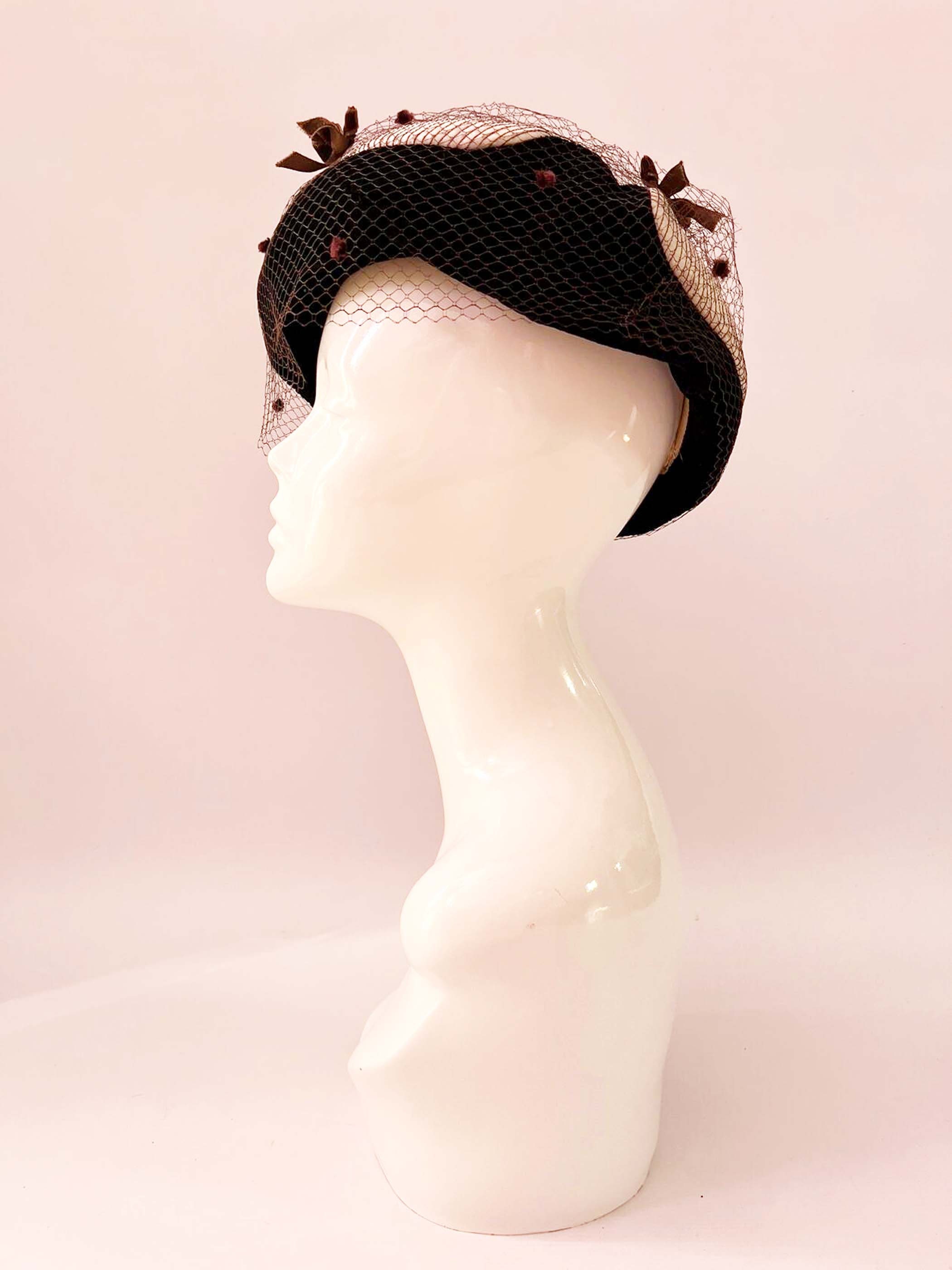Vintage Formal Hat Black and White Hat Races Hat Wedding - Etsy