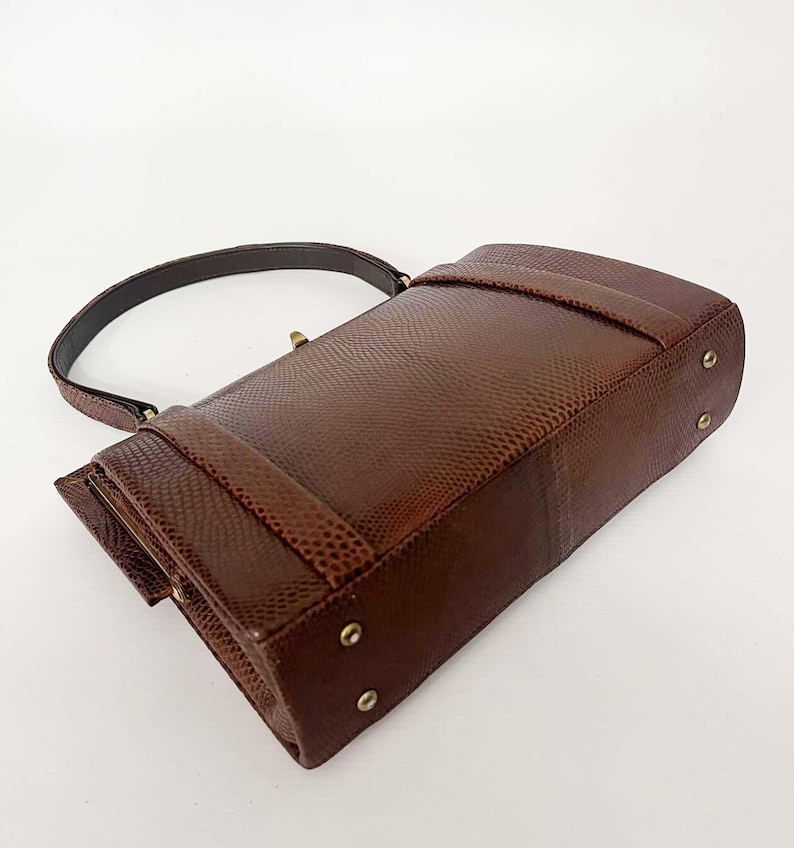 Vintage Real Leather Handbag, Vintage Bag, Vintage 50s Purse, 1950s ...