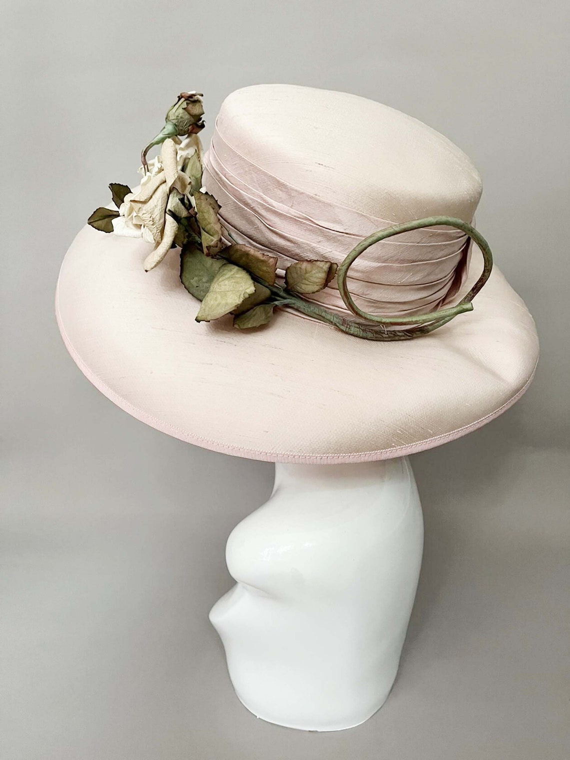 Vintage Formal Hat, Natural Colour Hat, Races Hat, Wedding Hat, Ascot ...