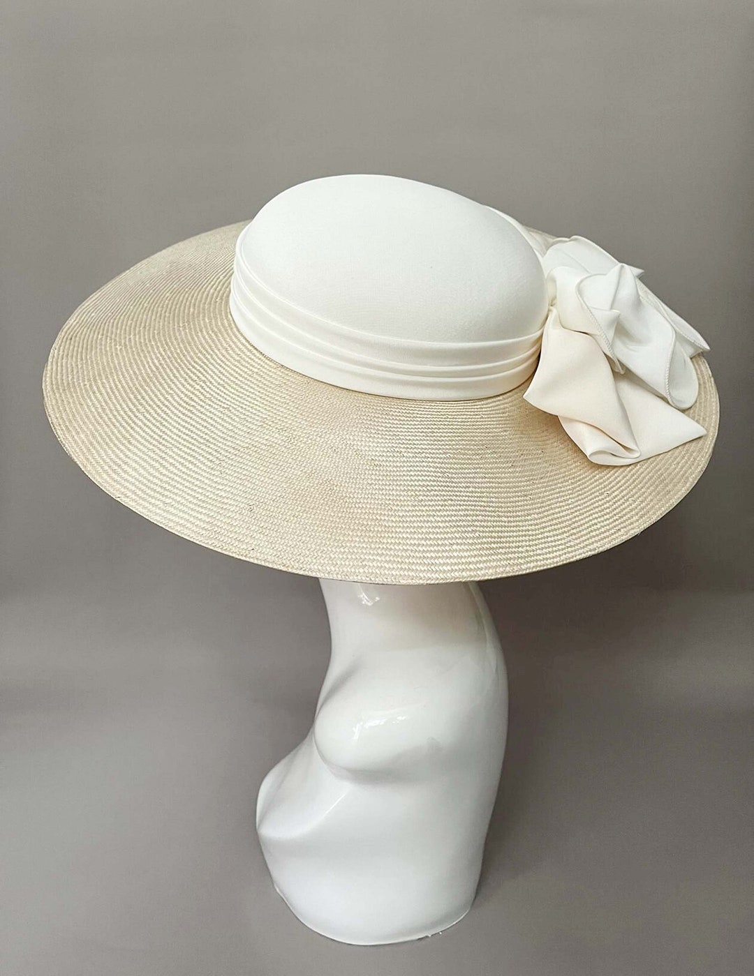 Vintage Formal Hat, Natural Colour Hat, Races Hat, Wedding Hat, Ascot ...