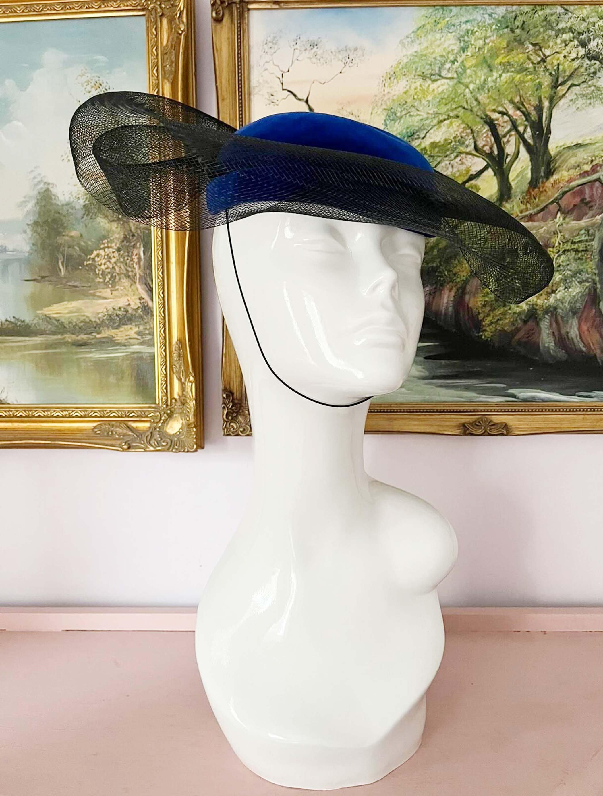 Vintage Formal Hat Royal Blue Hat Races Hat Wedding Hat - Etsy