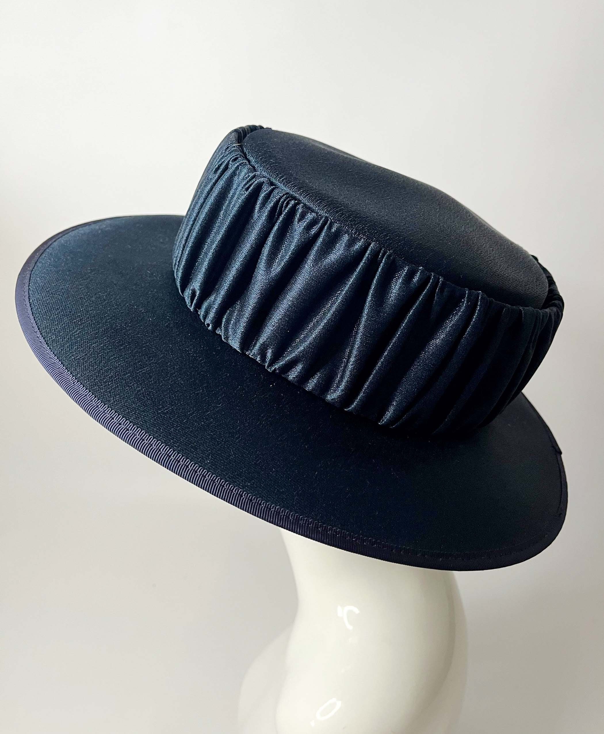 Vintage Formal Hat, Navy Blue Hat, Races Hat, Wedding Hat, Ascot Hat ...