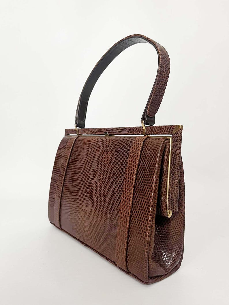 Vintage Real Leather Handbag, Vintage Bag, Vintage 50s Purse, 1950s ...