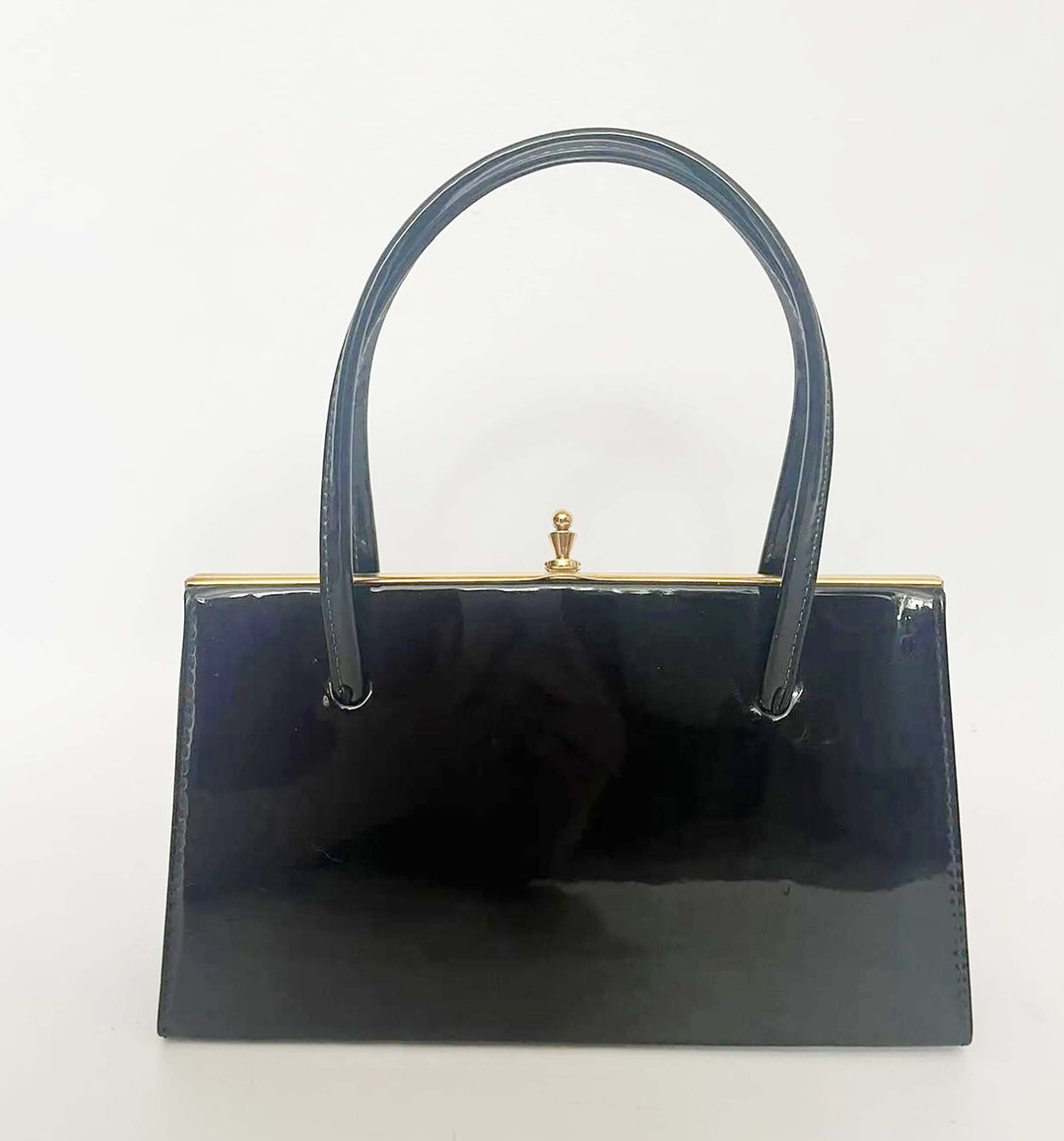 Vintage Patent Leather Handbag, Vintage Bag, Vintage 50s Purse, 1950s ...