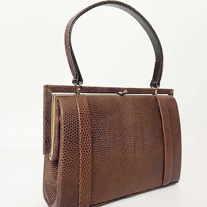 Vintage Real Leather Handbag, Vintage Bag, Vintage 50s Purse, 1950s ...