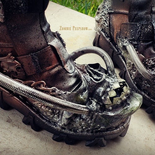 Fury Distressed Screaming Skull Wasteland Boots UPDATED BASE - Etsy