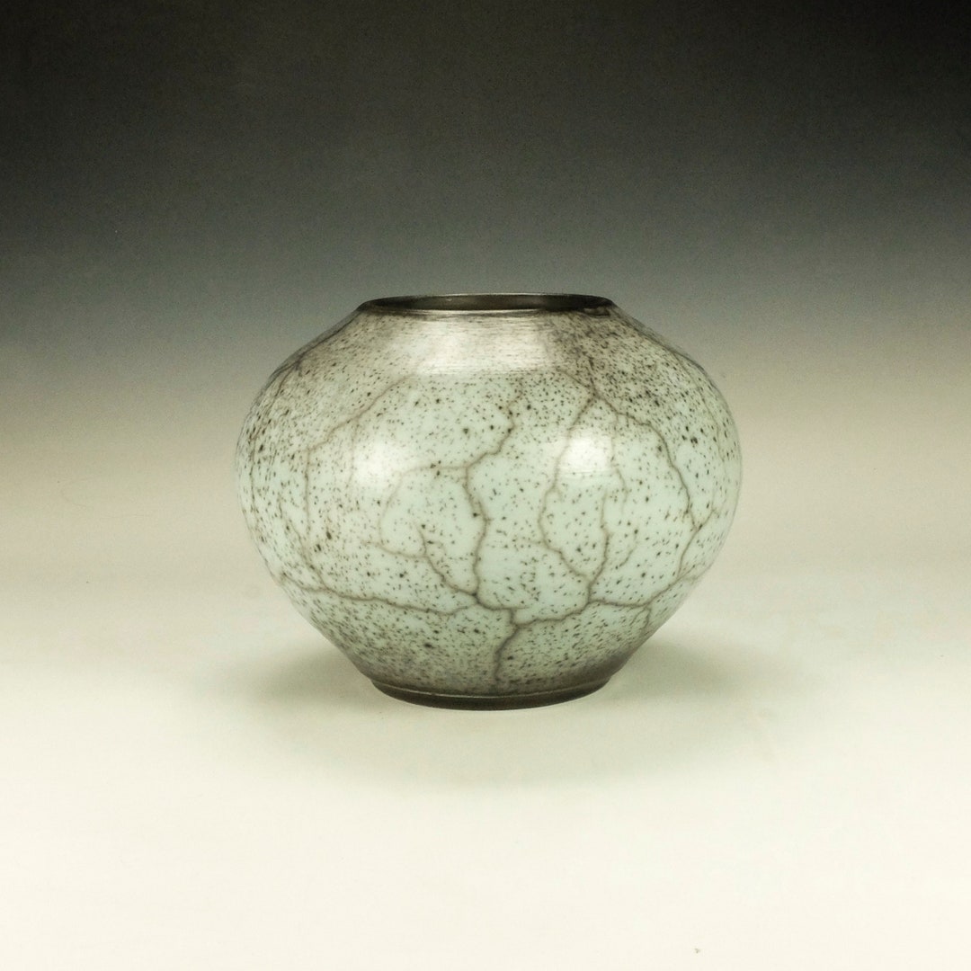 Naked Raku Pottery. Light Blue Terra Sigillata, Hand Polished. - Etsy