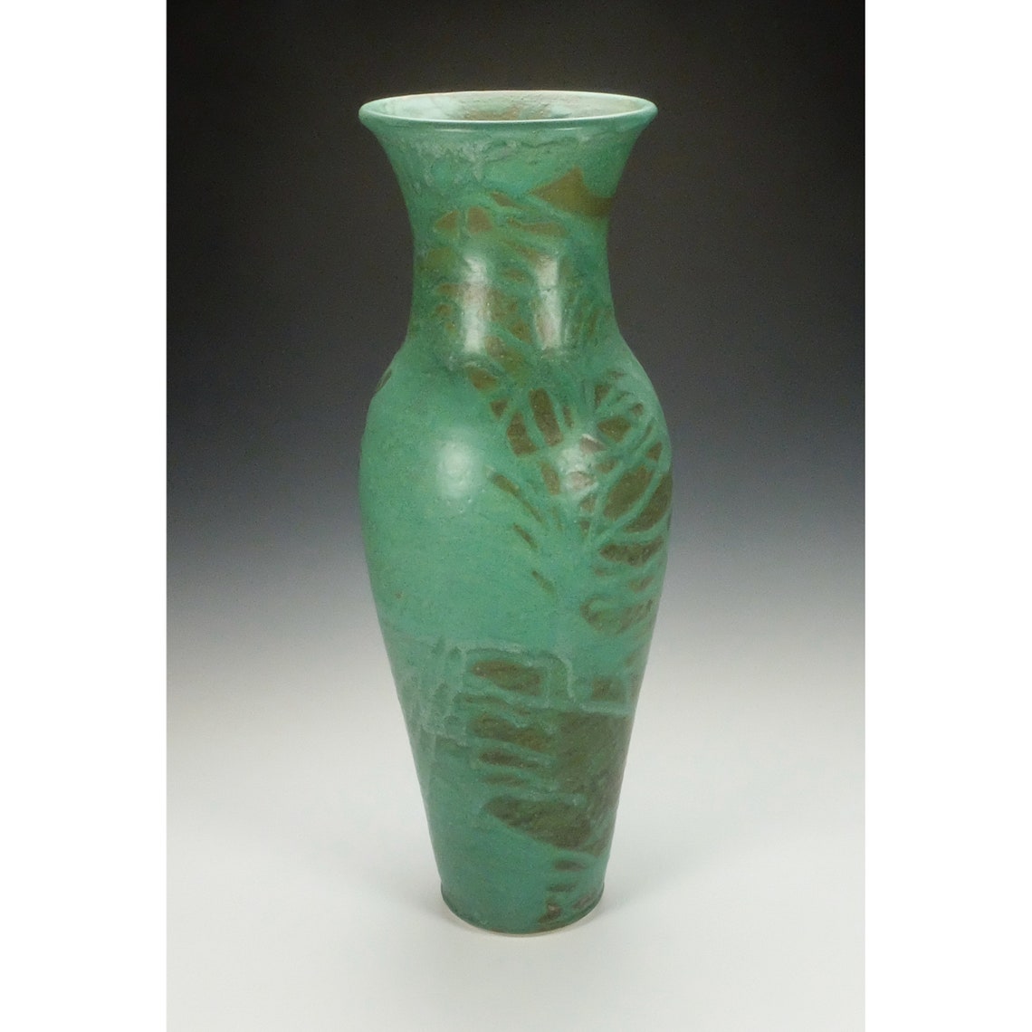 Extra Large Handmade Pottery Vase. Green Satin Glaze. Ready to | Etsy