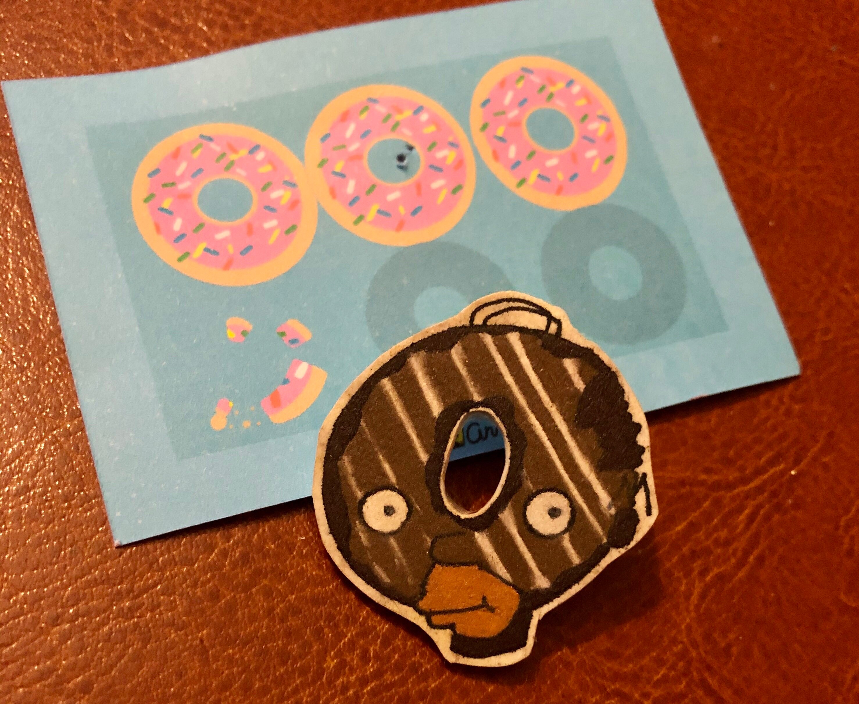 Donut head Homer Simpson chocolate acrylic pin | Etsy