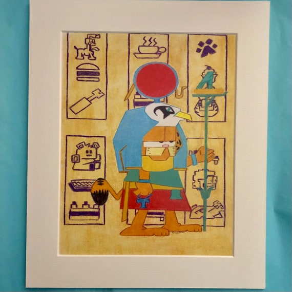 Garfield Ash the Ancient Egyptian God Mounted Frame Print - Etsy