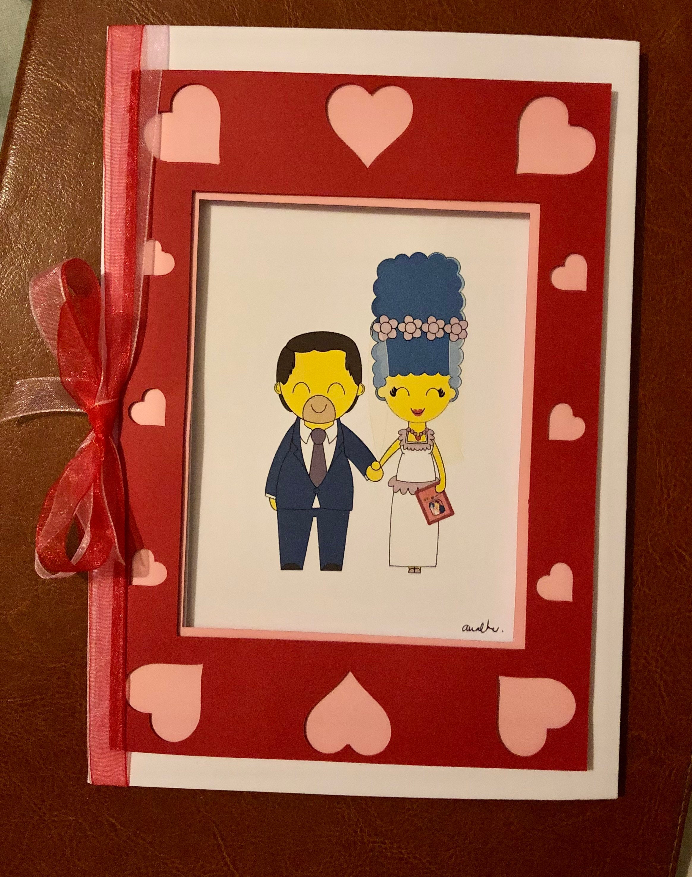 The Simpsons Homer & Marge wedding Aperture card | Etsy