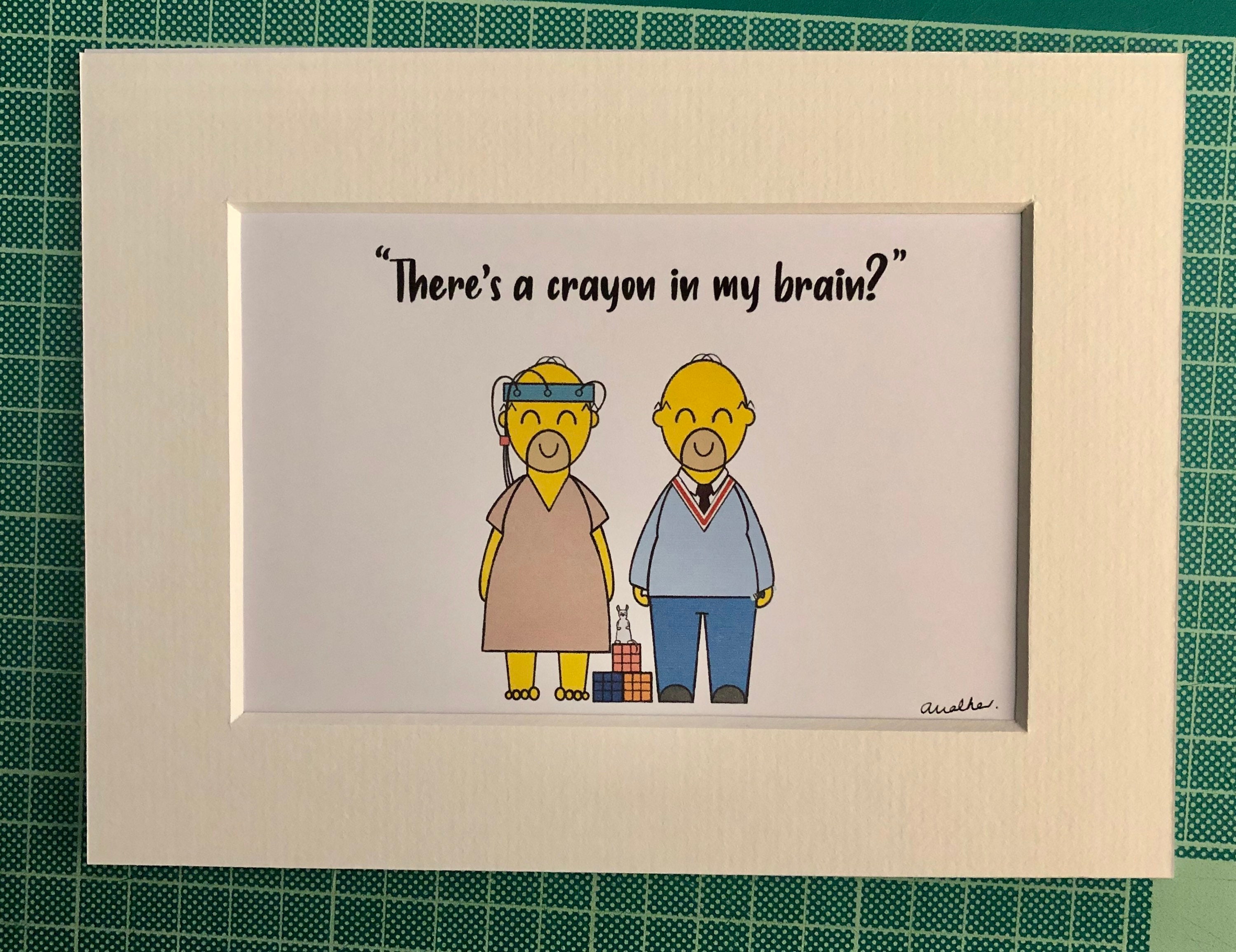 Cute Little Homer Crayon in the Brain - Etsy New Zealand