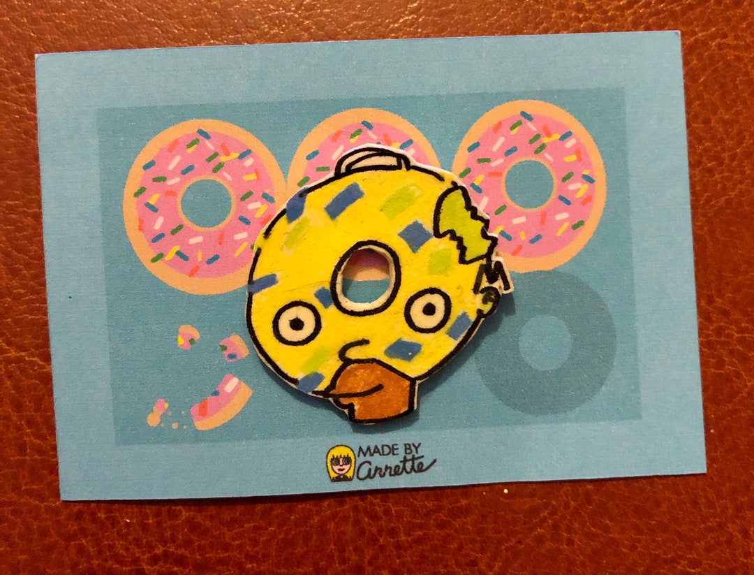 Donut Head Homer Simpson Lemon Sprinkles Acrylic Pin - Etsy