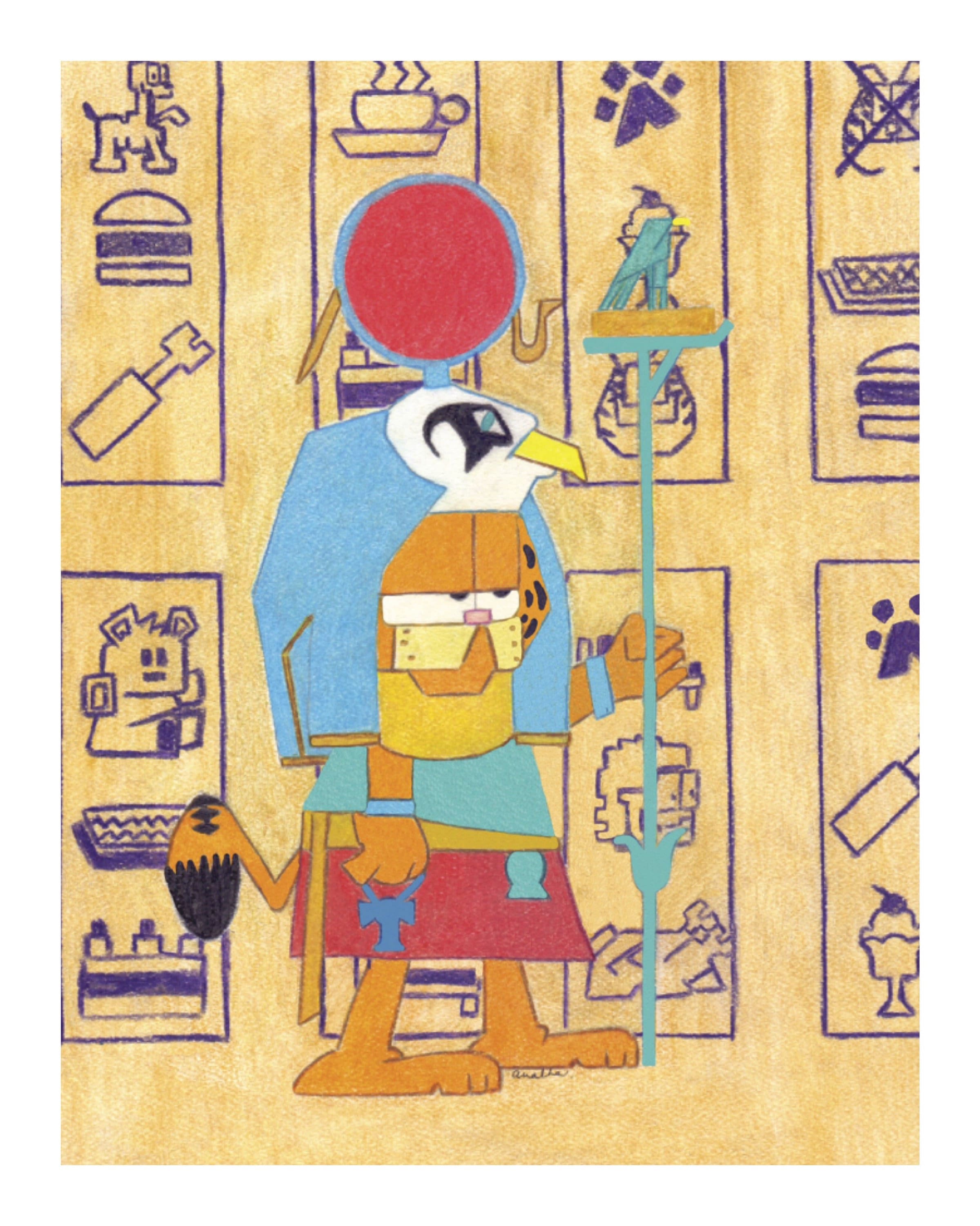 Garfield Ash the Ancient Egyptian God Mounted Frame Print - Etsy Canada