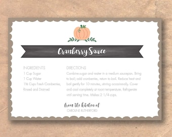 Fall Recipe Cards | Etsy