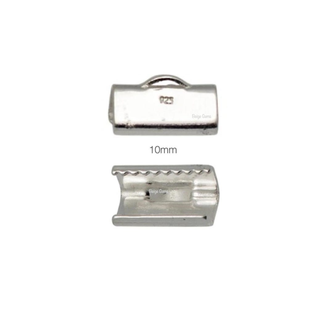 Sterling Silver Crimp End Bars, 10mm End Bars, 15mm End Bars, Leather ...