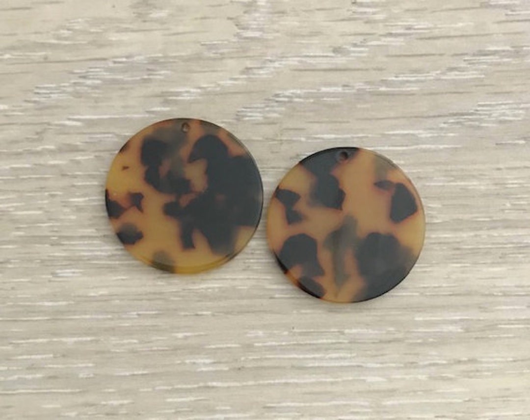 4 Acetate Charm, Laser Cut Acrylic Round Circle Charm, Tortoise Shell ...