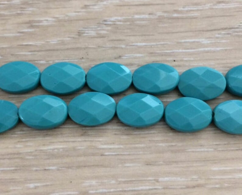Faceted Oval Flat Quartz Turquoise Quartz Blue Quartz 14x10 - Etsy