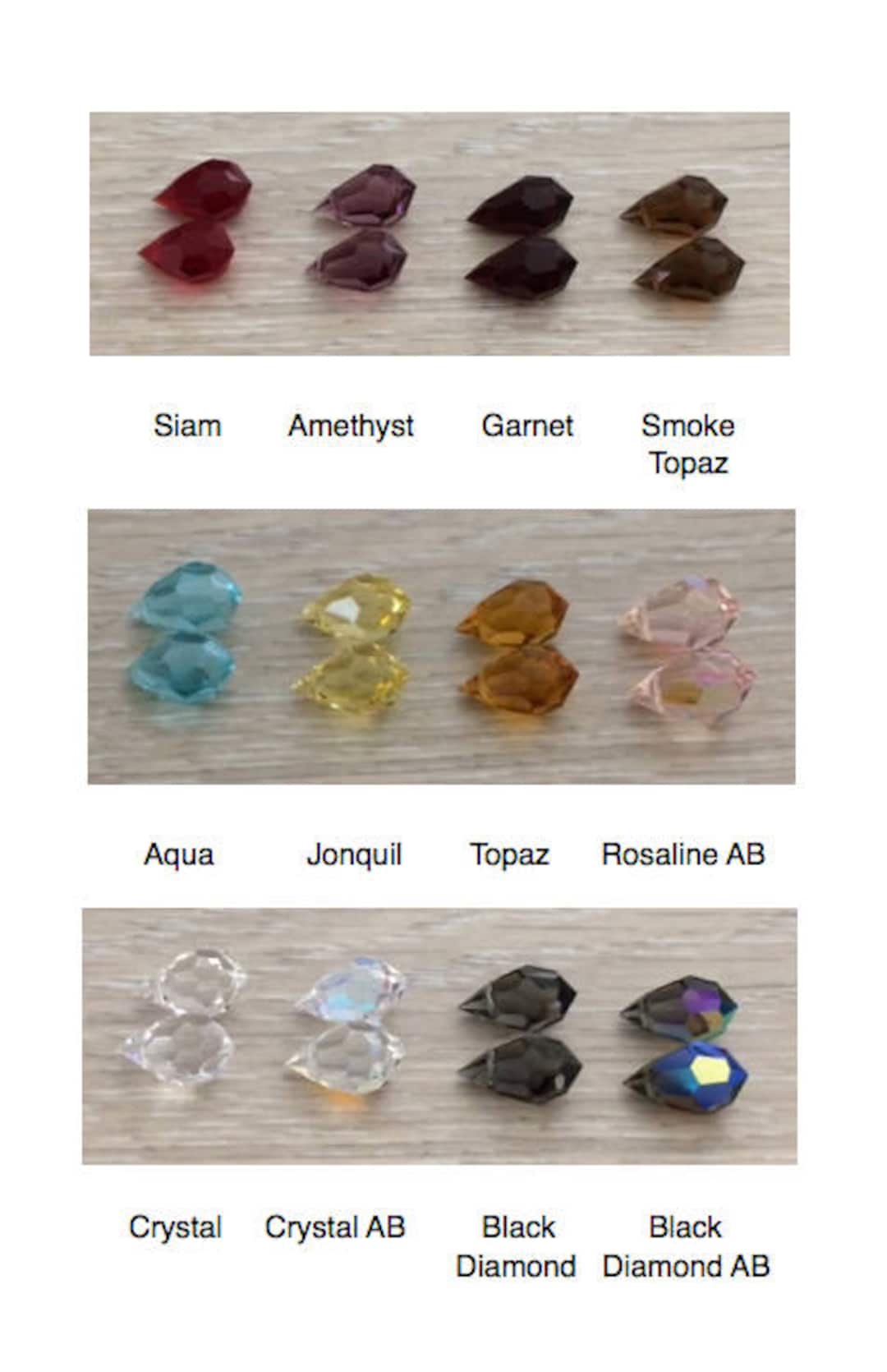 Preciosa Crystal Tear Drops, Crystal Drops, 15x9 Mm - Etsy