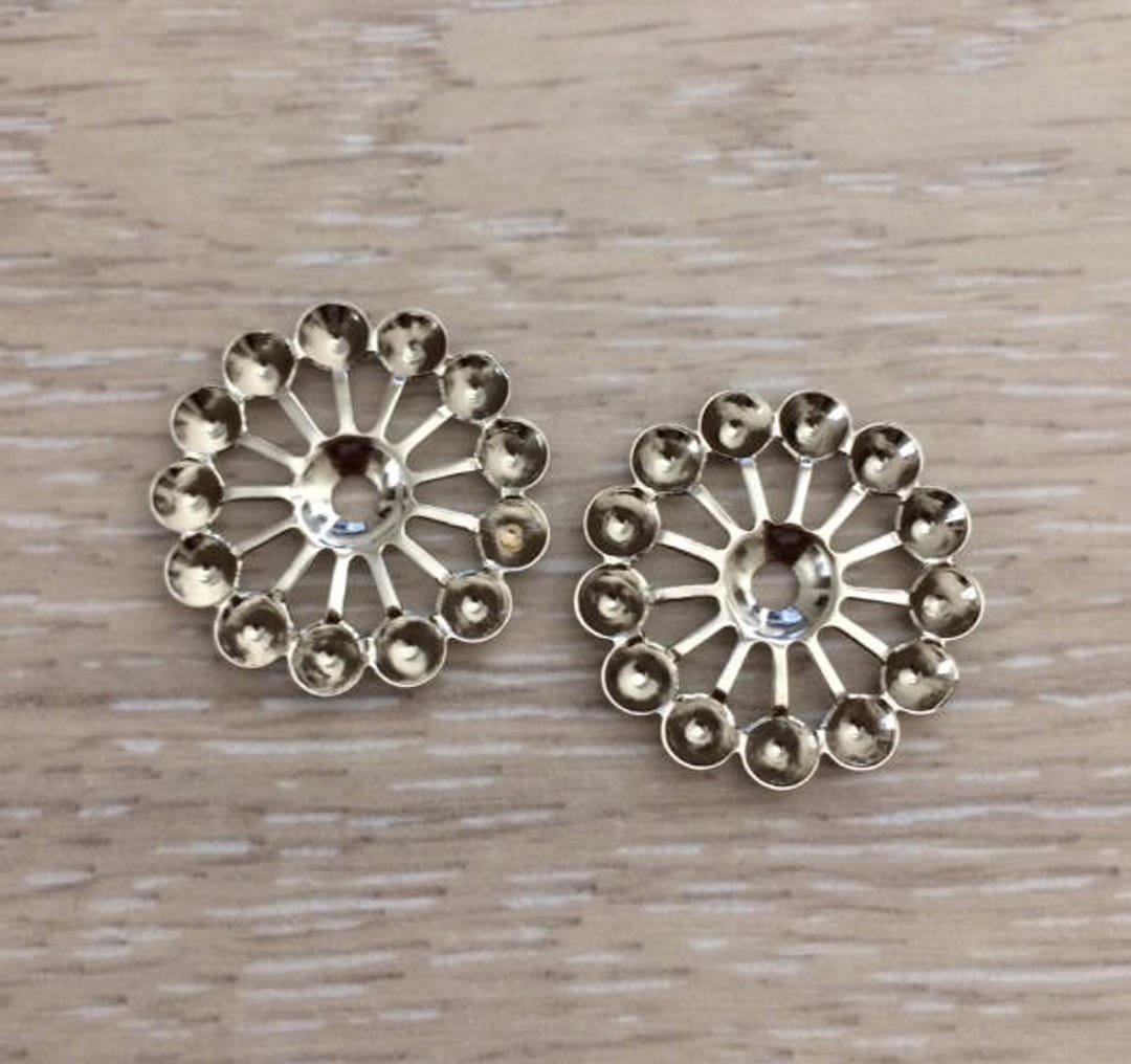Rhinestone Settings, Flower Settings, Stampings, 26 Mm - Etsy