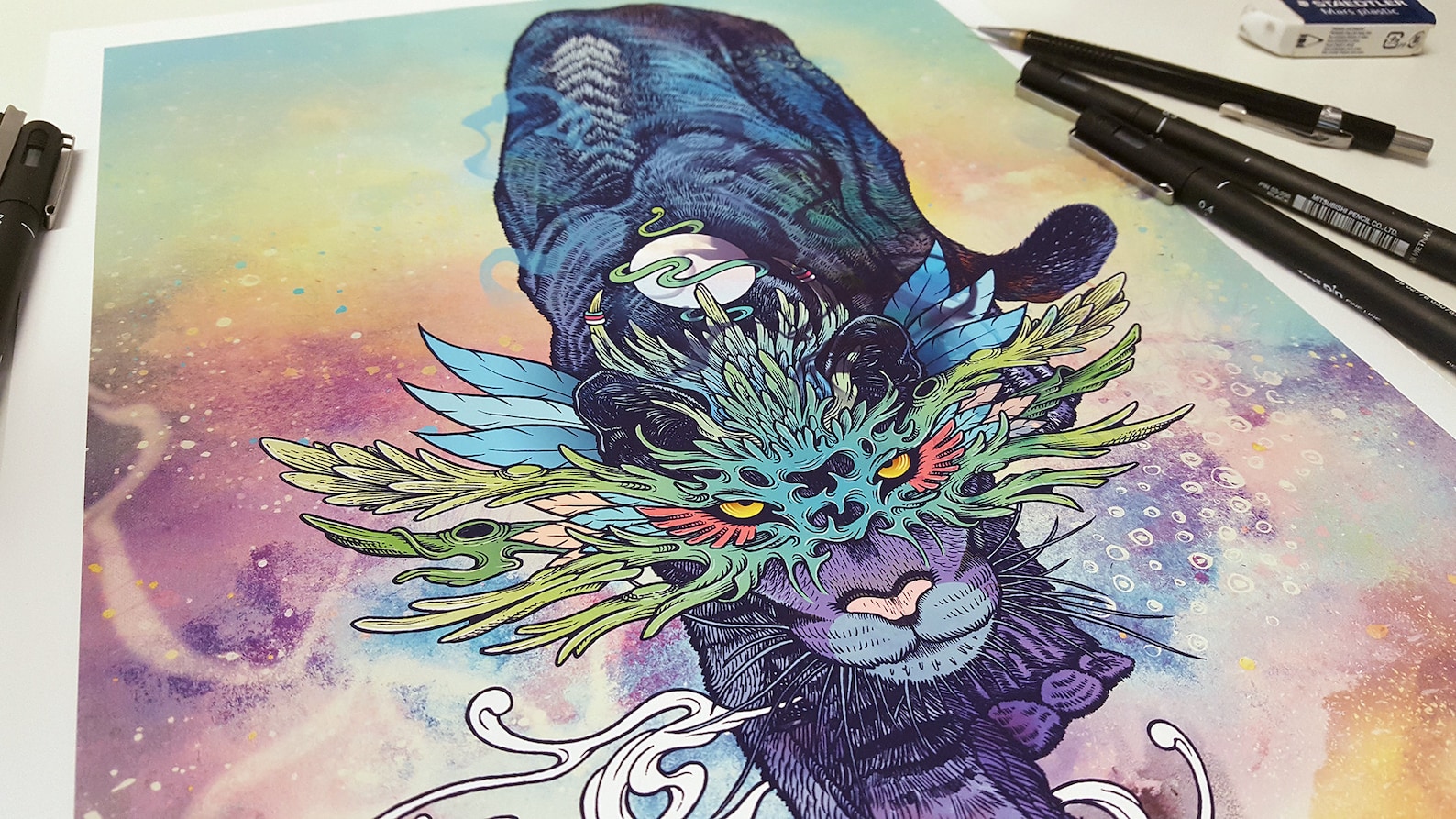 Spectral Cat /// Signed A3 Print | Etsy