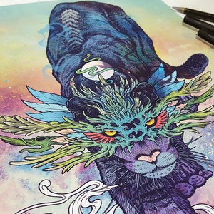 Spectral Cat /// Signed A3 Print - Etsy