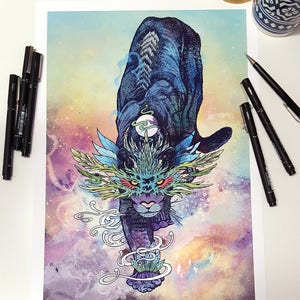 Spectral Cat /// Signed A3 Print - Etsy