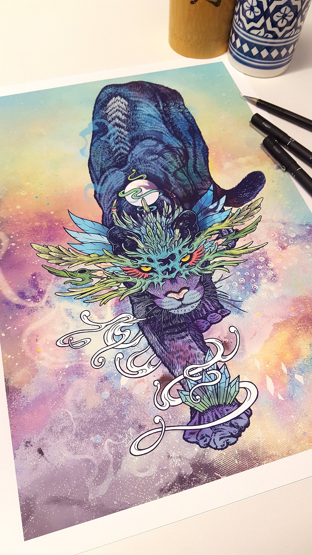 Spectral Cat /// A2 Fine Art Print | Majestic Panther Art | Surreal ...
