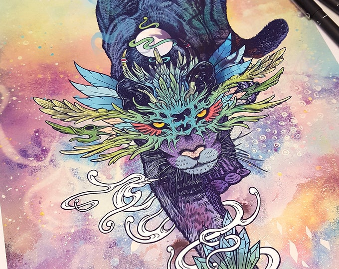 Spectral Cat /// Signed A3 Print - Etsy