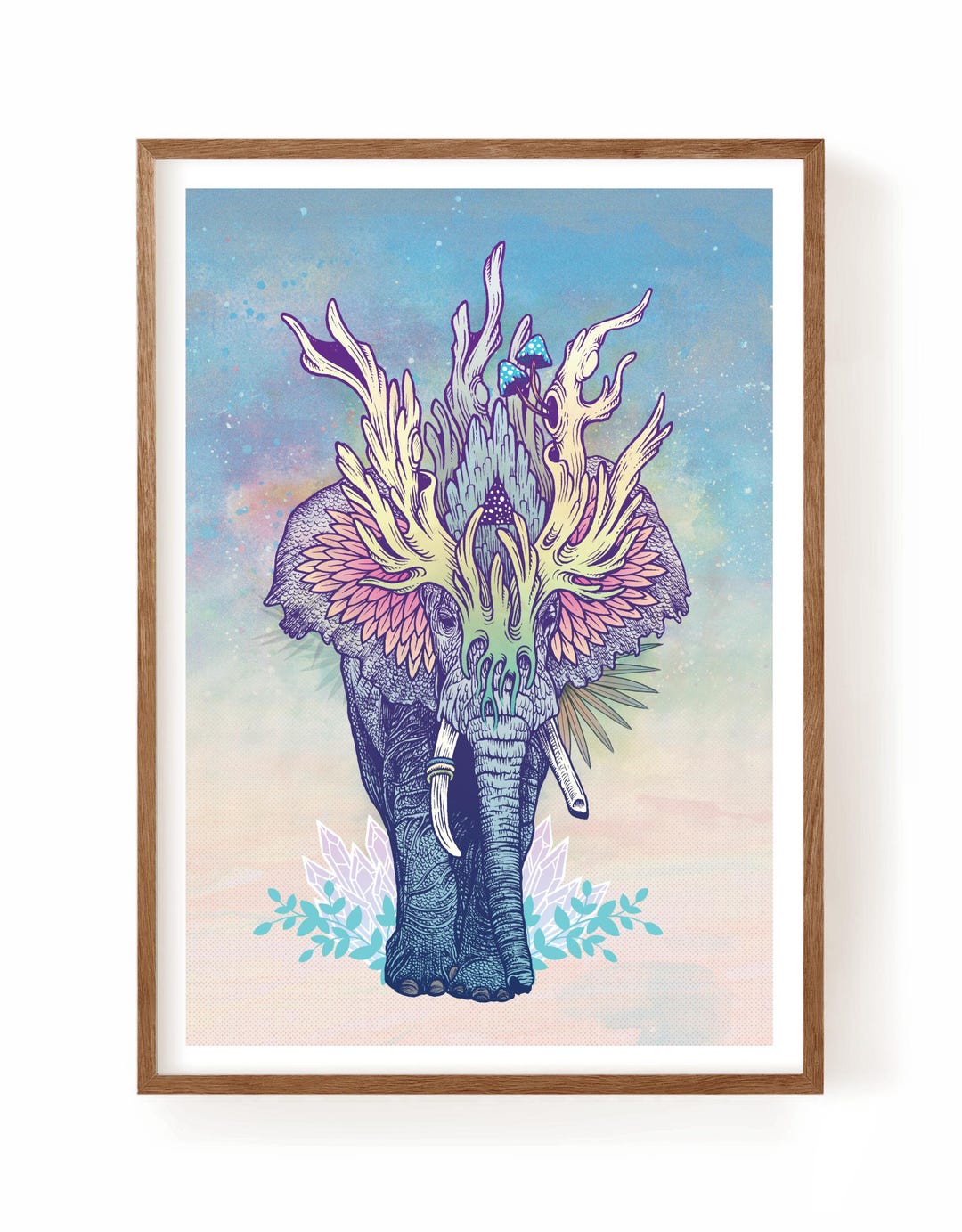 Spirit Elephant /// A4 Fine Art Print | Tribal Elephant Print | Spirit ...