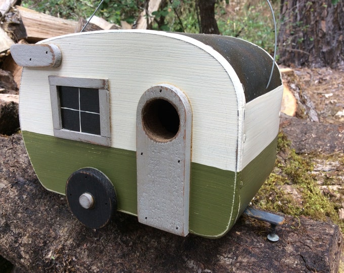 Birdhouse Trailer - Shasta Bird House - Green/white Birdhouses ...