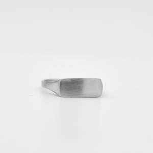 Handmade Sterling Silver Rectangular Signet Ring, Geometric Pinky Ring ...