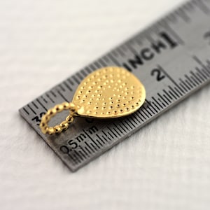 14k Solid Gold Drop Pendant, Brushed & Shiny, Handmade Necklace - Etsy