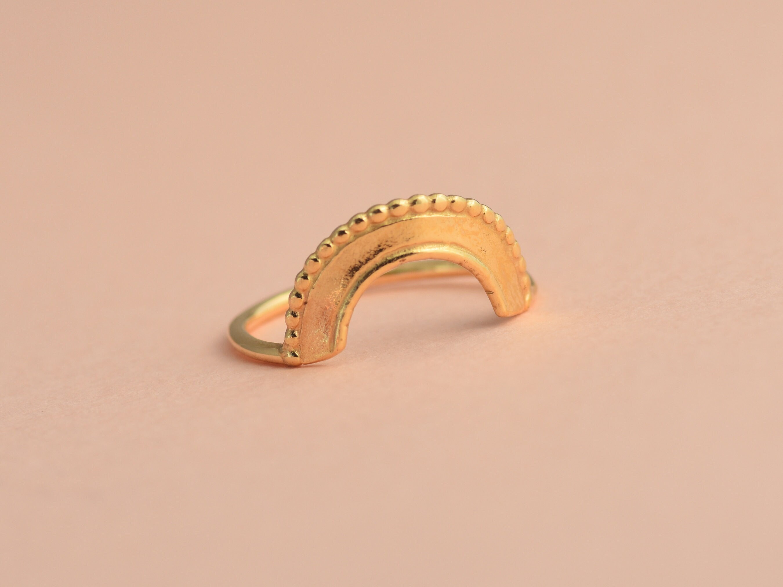 14k Gold Arch Ring, Handmade Boho Sunrise Jewelry - Etsy