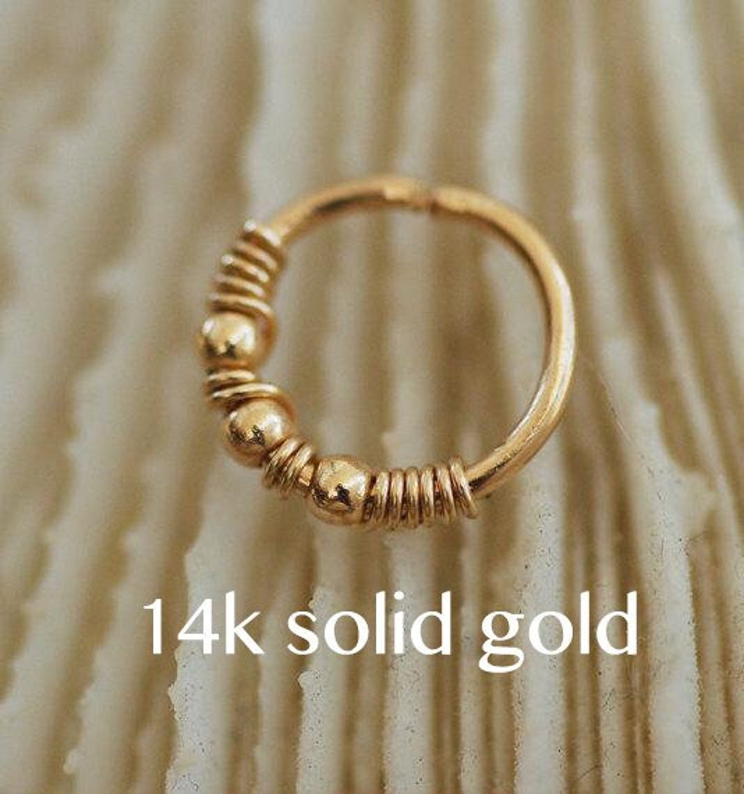 SOLID GOLD 14k Nose Ring, Snug Nose Ring, Rose or Yellow Gold 14k Nose ...