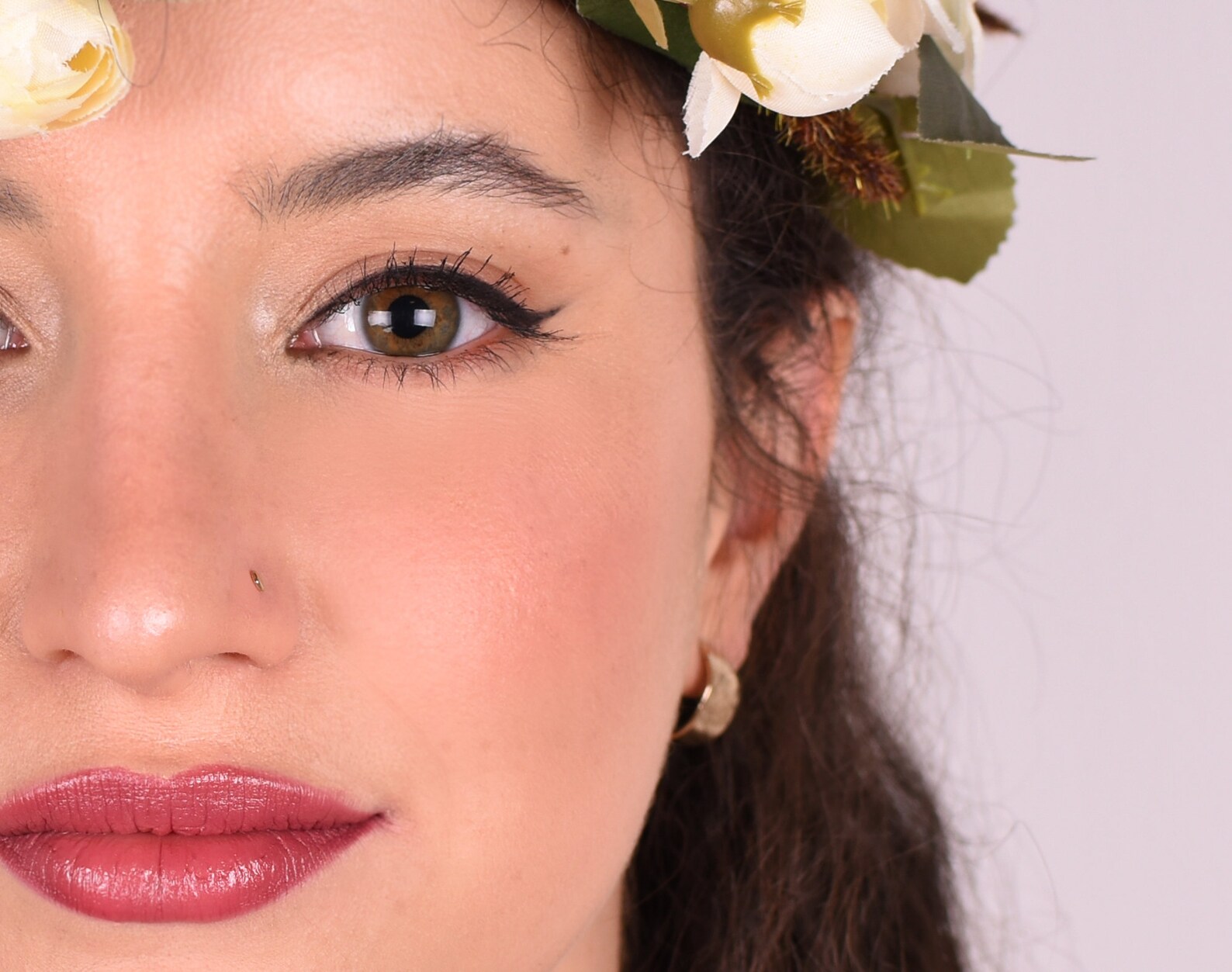 14k Gold Nose Stud Teeny Tiny Flat Nose Stud Dot Nose | Etsy