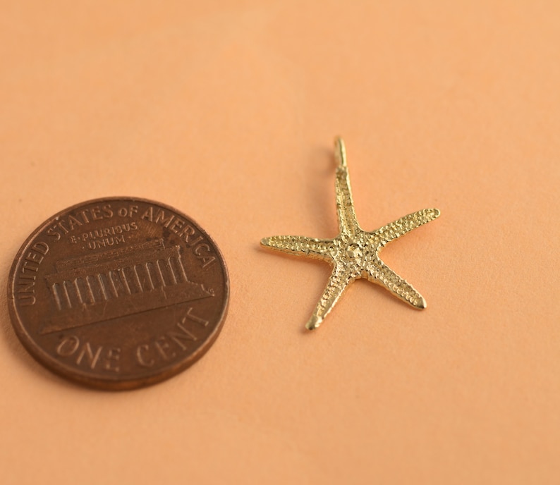 14k Gold Starfish Necklace, Gold Starfish Jewelry, Solid Gold Beach ...