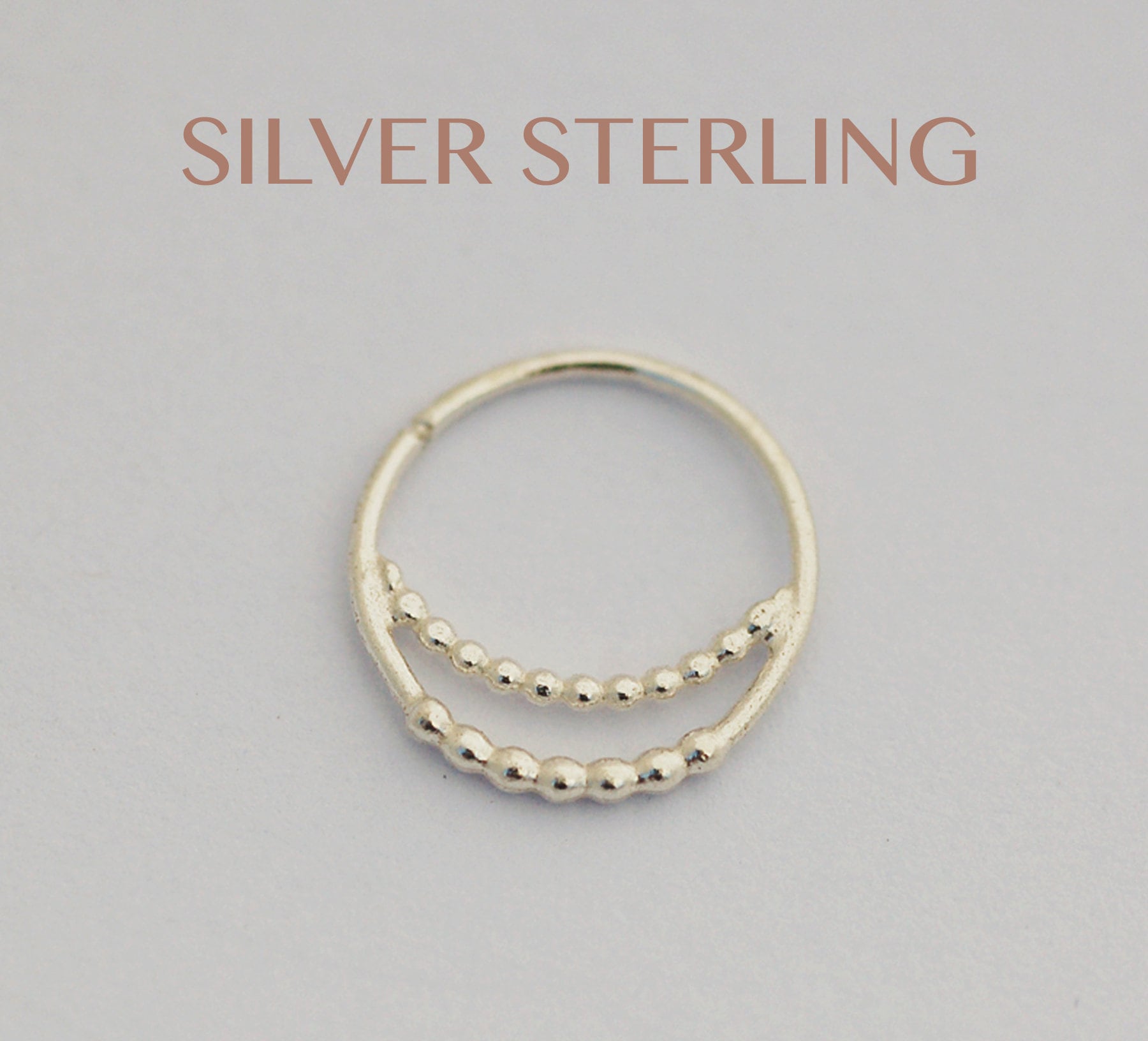 Silver Nose Ring, Silver Nose Hoop, Silver Piercing, Half Moon Nose ...