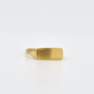 Signet Ring, 14K Rectangular Signet Ring, 18K Gold Signet Ring, 18k Yellow ,wedding Band, Pinky ...