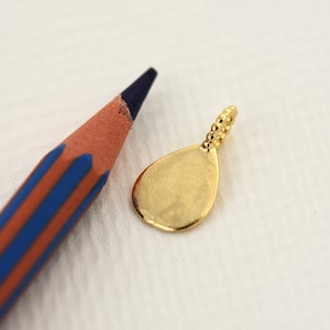 14k Solid Gold Drop Pendant, Brushed & Shiny, Handmade Necklace - Etsy