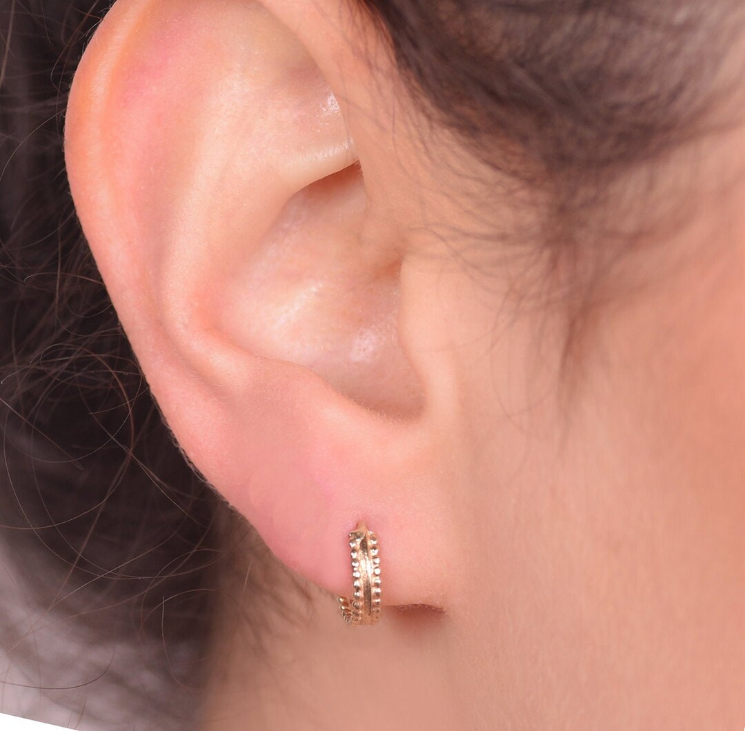 14k Gold Hoops, REAL GOLD Small Hoops, Hoop Earrings, Indian Hoops ...