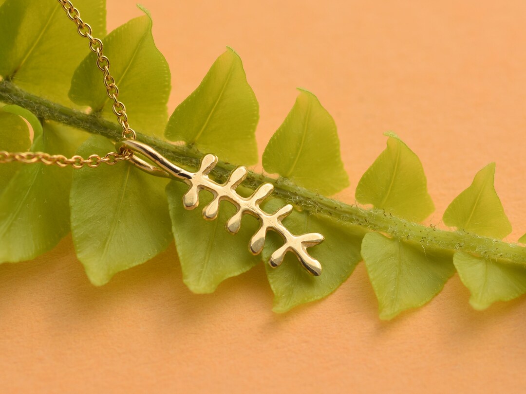 Gold Pendant, 14k Gold Fern Jewelry, Fern Necklace, Nature Inspired ...