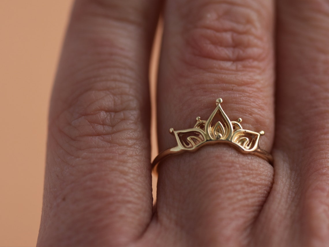 Sun Ring 14K Real Gold Rising Sun Ring Gold Dainty Ring - Etsy