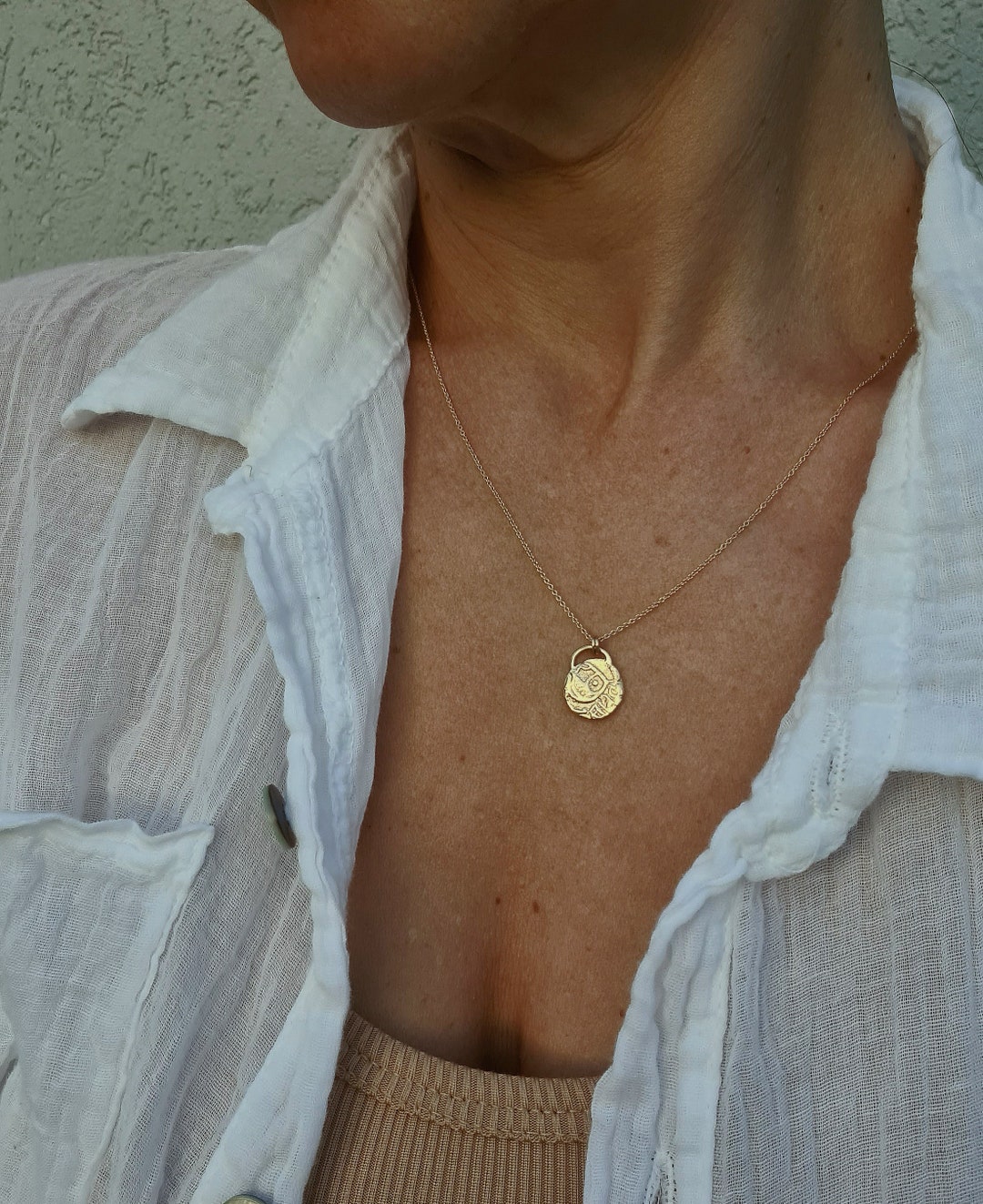 Gold Coin Necklace, Antique Coin Necklace, 14k Gold Coin Necklace, Coin ...