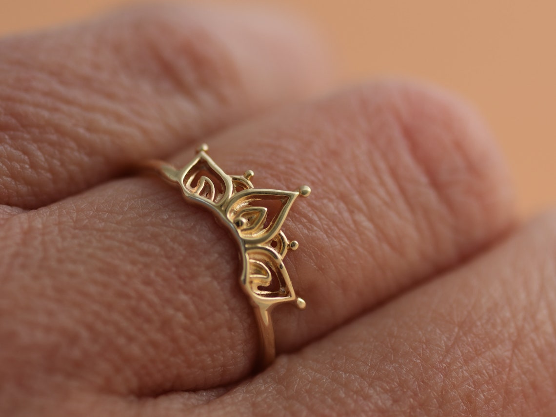 Sun Ring 14K Real Gold Rising Sun Ring Gold Dainty Ring - Etsy