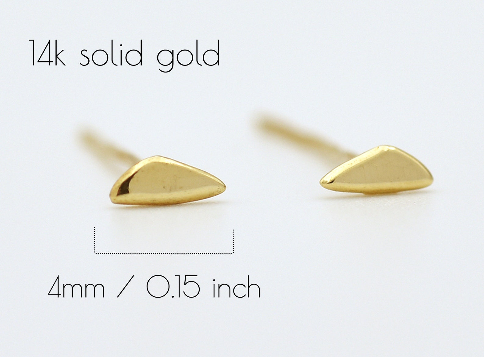 Tiny Solid 14k Gold Pebble Earrings Pair of Yellow /rose Gold | Etsy