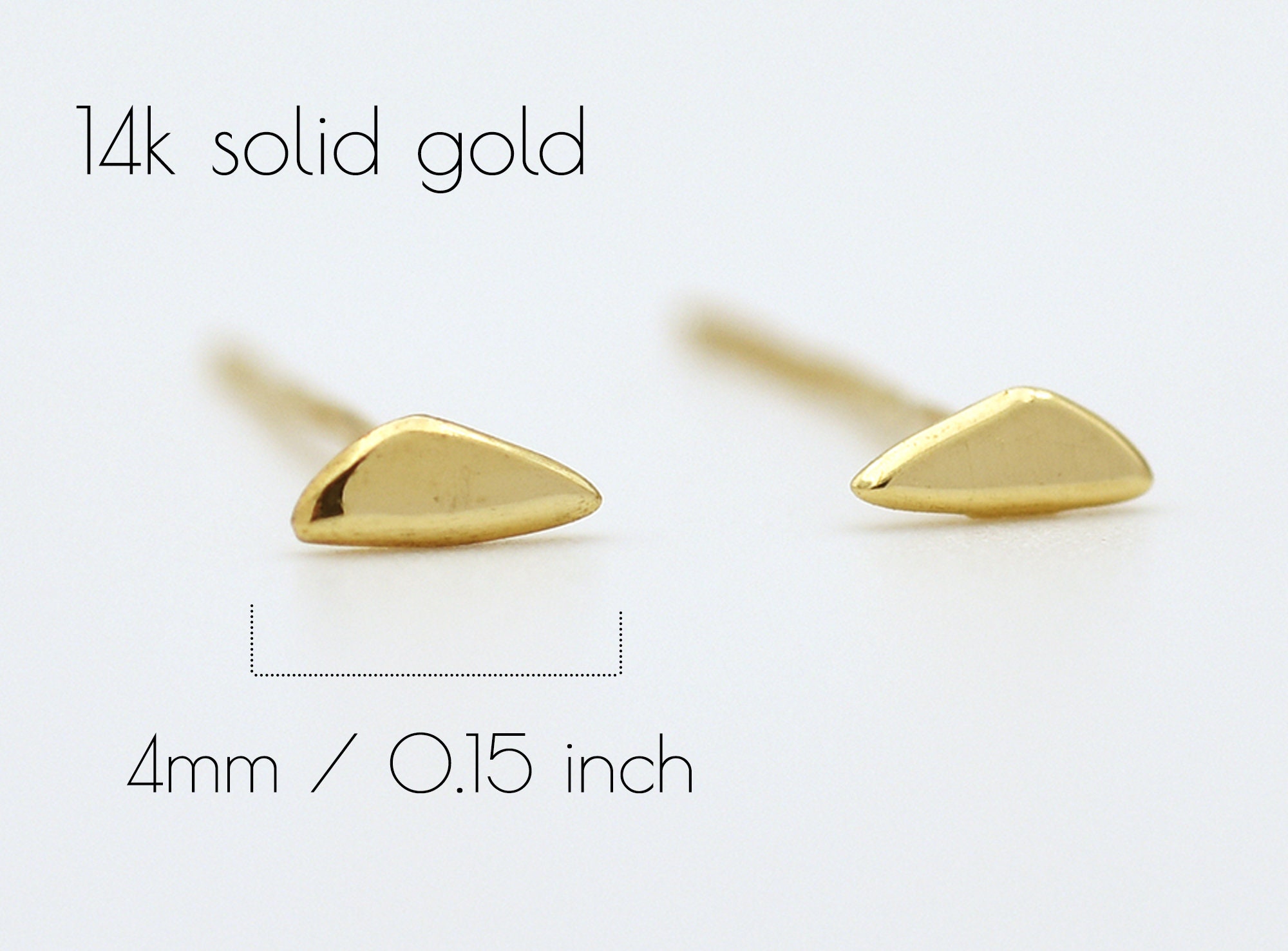 Tiny Solid 14k Gold Pebble Earrings Pair of Yellow /rose Gold | Etsy