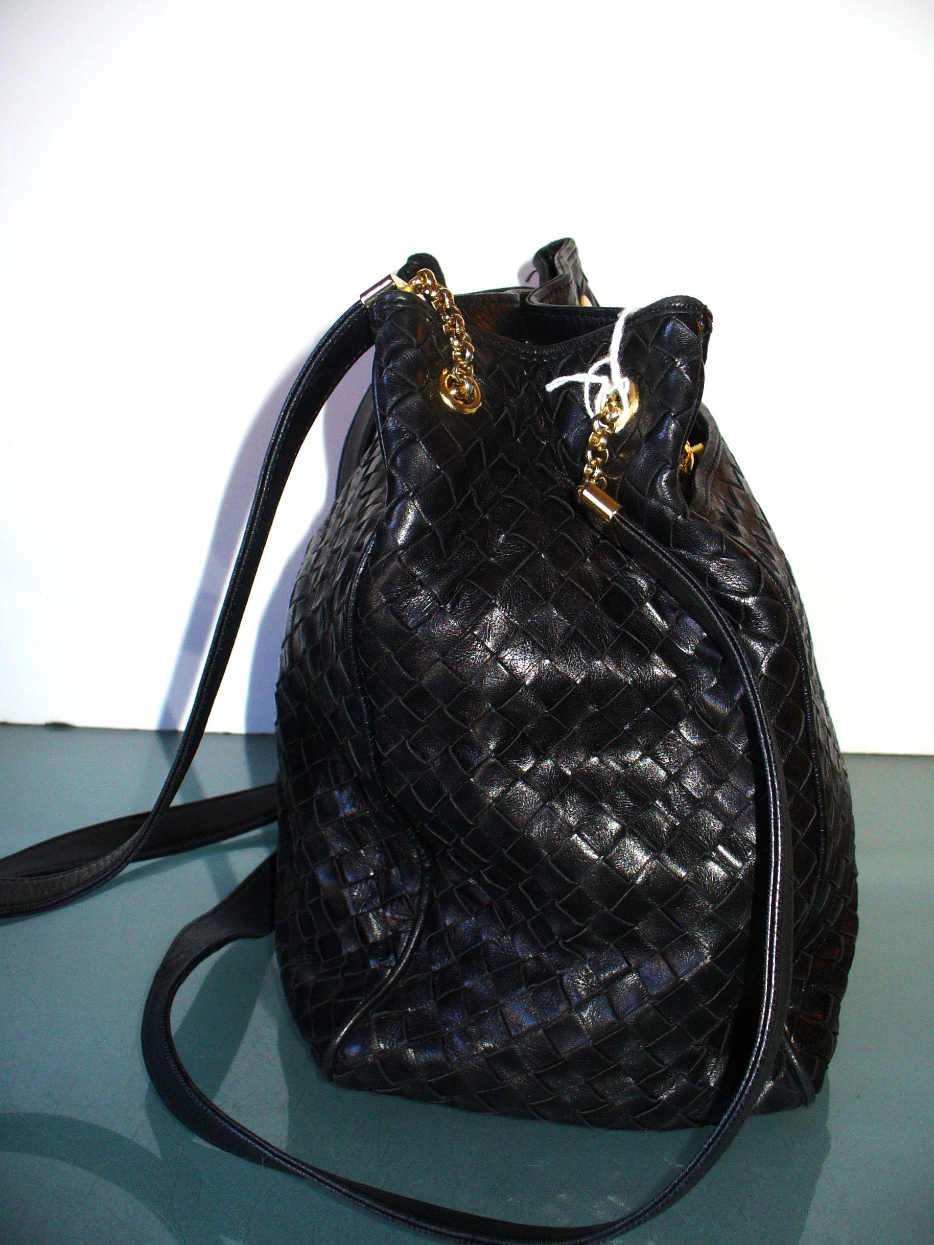 Vintage Siso Made in Italy Woven Leather Shoulder Bag