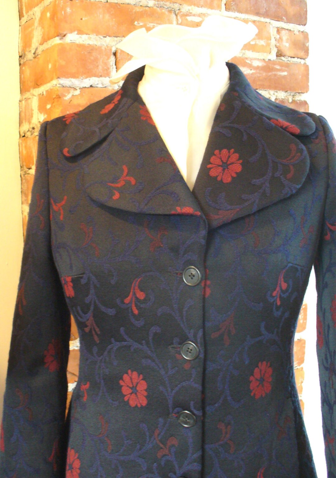 Sisley Made in Italy Wool Brocade Coat Size 40EU - Etsy
