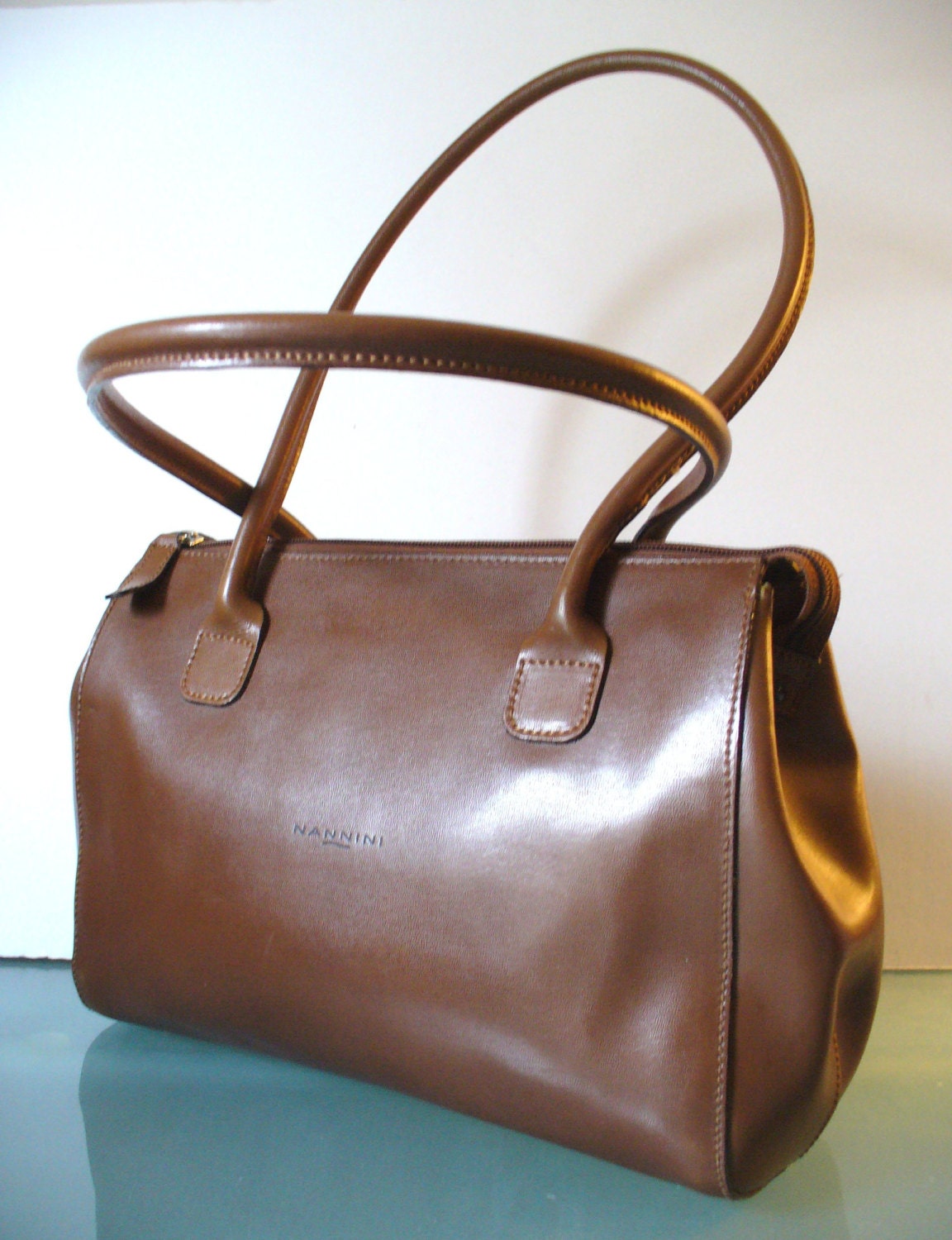 Nannini Made in Italy Cocoa Leather Tote Bag